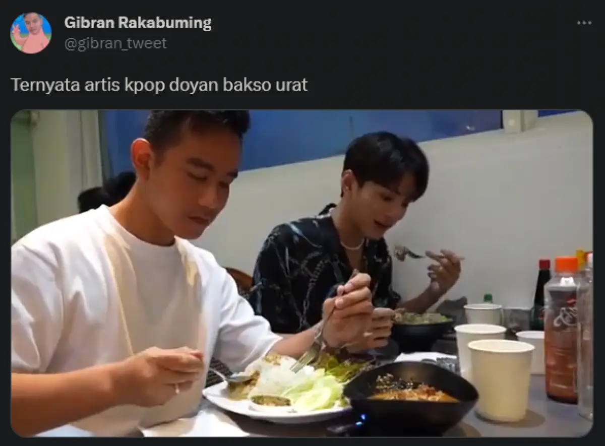 Pamer Momen Makan Bakso dengan Idol Kpop, Gibran Rakabuming: Ternyata ...